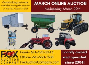 March Online Machinery Auction - Fox Auction Company